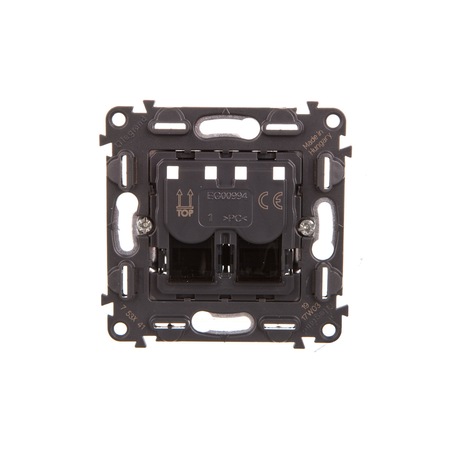 Priza dubla Legrand 2 x RJ45 cat.5e UTP, Negru, (753041) - eMAG.ro