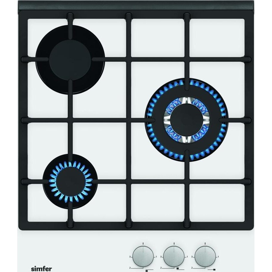 Plita pe gaz, Simfer, Sticla, 3 arzatoare, Alb/Negru - eMAG.ro