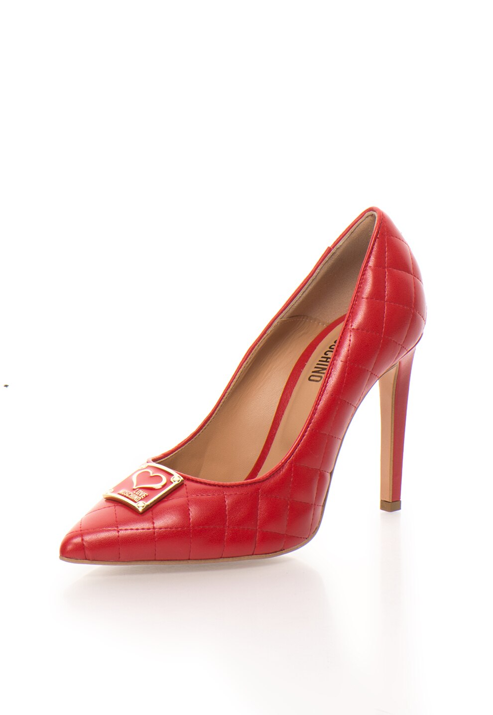 Love Moschino Pantofi stiletto rosii matlasati 38 - eMAG.ro