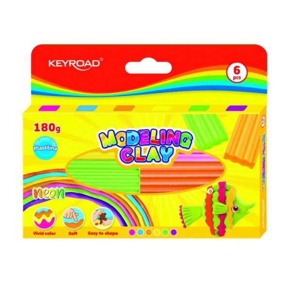 Argila de modelat, 30 g, Neon, 6 culori - eMAG.ro