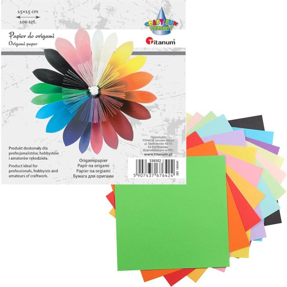 Hartie origami, Titanum, 15x15 cm, Multicolor, 100 buc - eMAG.ro