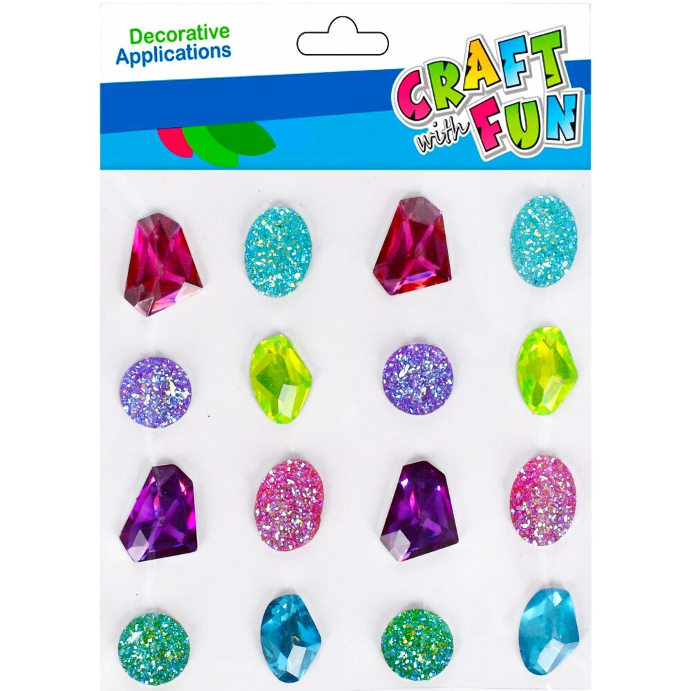Set 16 cristale autoadezive, Craft with Fun, Multicolor - eMAG.ro
