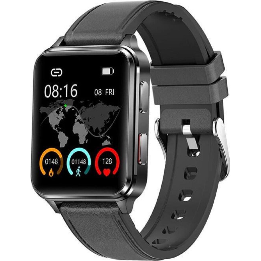 Ceas smartwatch, Kumi, Plastic, 1,7", Negru - eMAG.ro