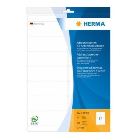 Autocolante pentru masini de scris, Herma, A4, Alb - eMAG.ro