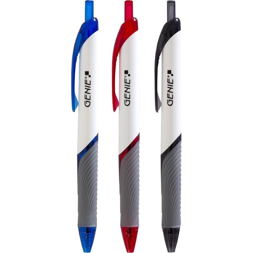 Set pixuri cu buton Genie, Albastru/Negru/Rosu, 12 buc - eMAG.ro