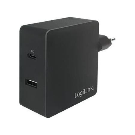 Адаптер за щепсел, LogiLink, 2 USB-C/USB-A порта, 65 W, Черен - eMAG.bg