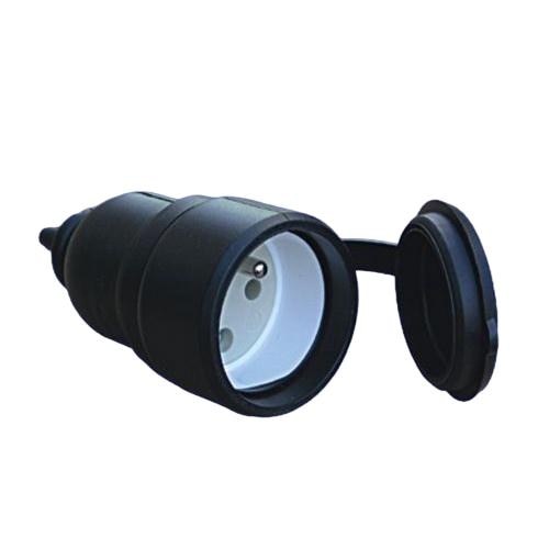 Priza portabila, Elektro-Plast, Cauciuc, 16A, 2P+Z, 230V, IP44, Negru ...