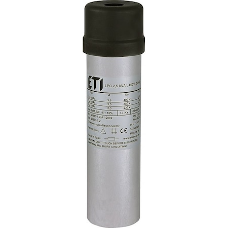 Кондензатор, Eti Polam, 2.5 kVAr, 400V, 50Hz, сребрист - eMAG.bg