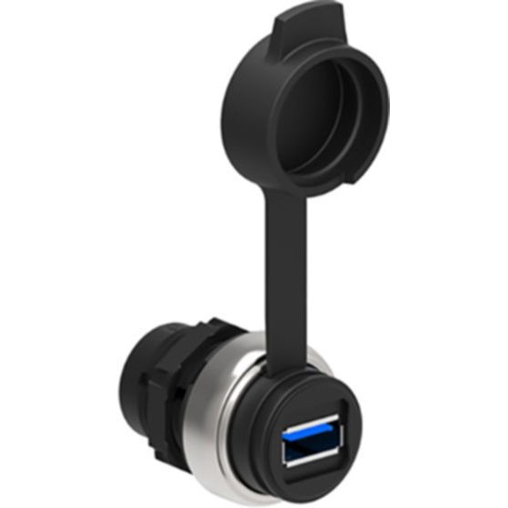 Priza USB, Lovato Electric, tip 3.0, conexiune A/A, 22mm, IP65, Negru ...
