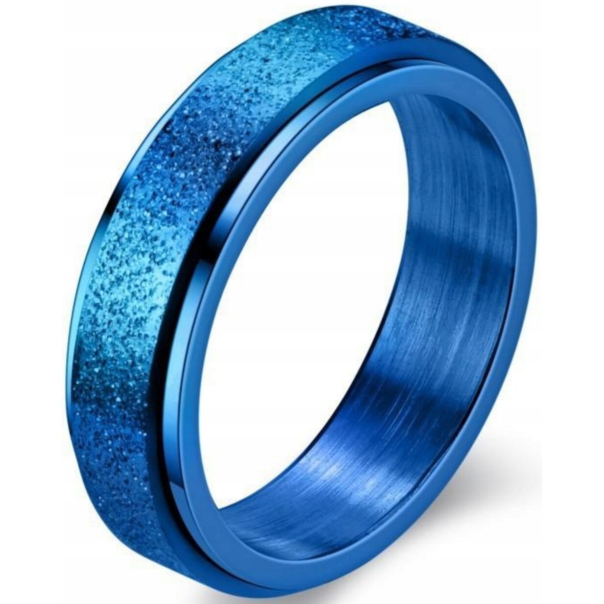 Inel barbati, Inox, Albastru - eMAG.ro