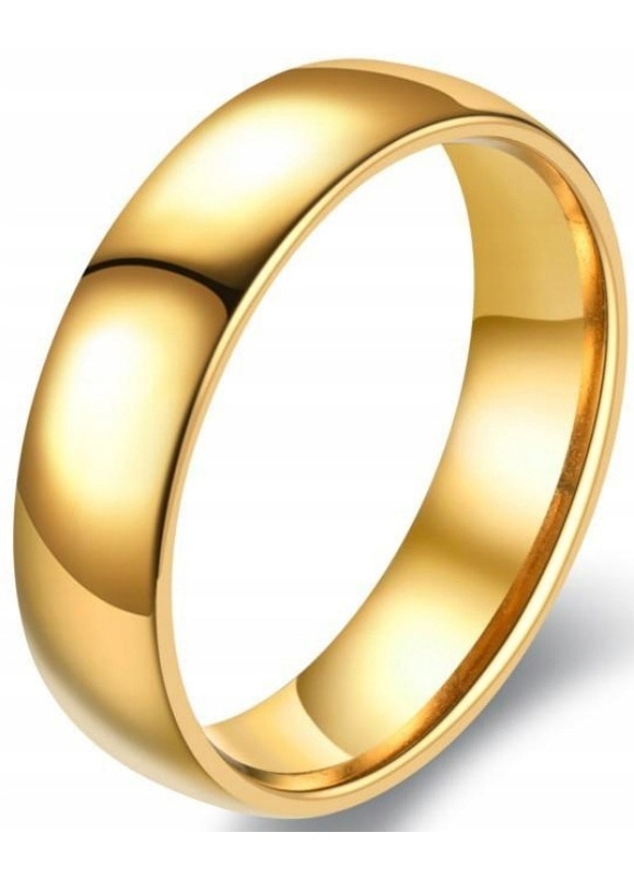 Inel pentru femei, Inox, 6x18 mm, Auriu - eMAG.ro