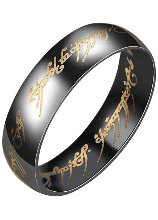 Inel, Inox, 18 mm, Negru/Auriu - eMAG.ro