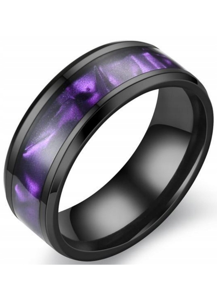 Inel, Inox, 17 mm, Negru/Mov - eMAG.ro