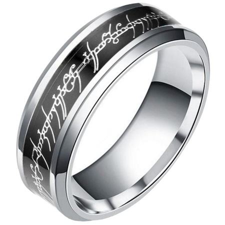 Inel barbati Stapanul inelelor, Otel tungsten, 16 x 6 mm, Argintiu ...
