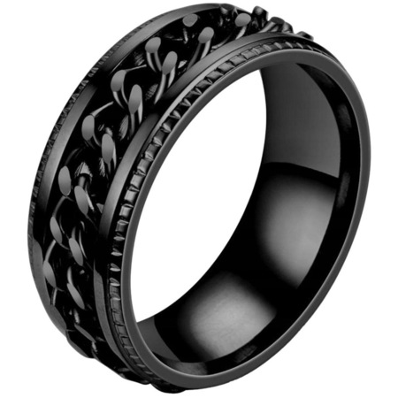 Inel cu lant rotativ, Inox, 8 x 20 mm, Negru - eMAG.ro