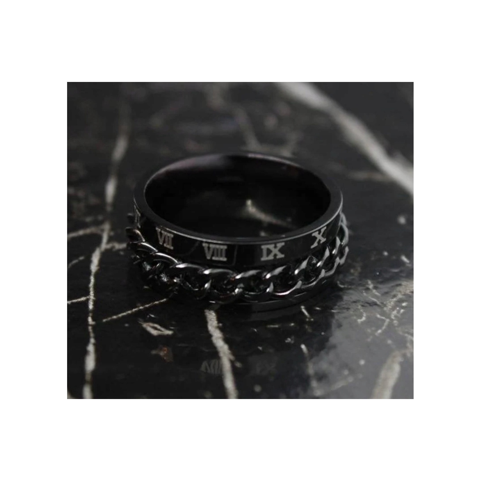 Inel barbati, Inox, Negru - eMAG.ro