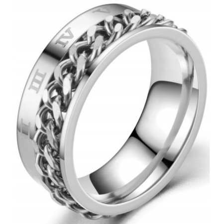 Inel cu lant rotativ, Inox, 8 x 18 mm, Argintiu - eMAG.ro