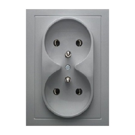 Priza dubla, Hager, Gri - eMAG.ro