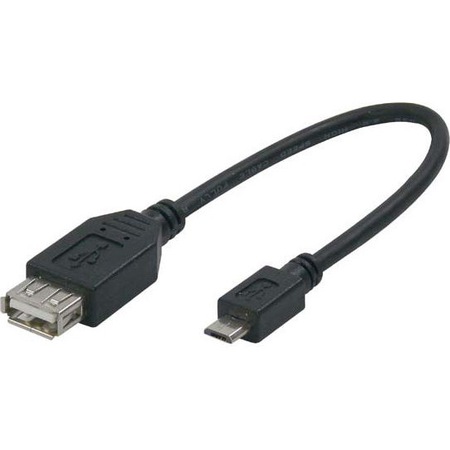 Adaptor USB-A/micro USB, 20 cm, Negru - eMAG.ro