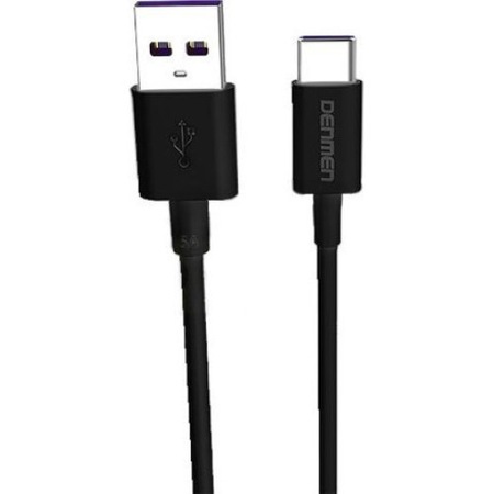 Cablu USB-A - USB-C USB, Denmen, 1 m, Negru - eMAG.ro
