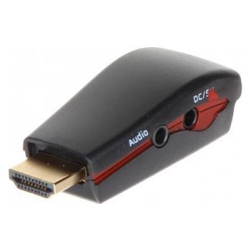 Adaptor AV HDMI - D-Sub (VGA) + mufa, 3,5 mm, Negru - eMAG.ro