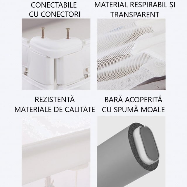 Bariera de Protectie Pat copii, Culisanta, Empria, Inaltime Ajustabila ...