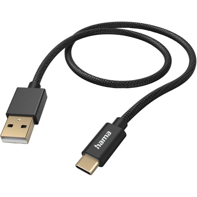 Cablu de date, Hama, USB-A - USB-C, T/T, 1.5 m, Negru - eMAG.ro