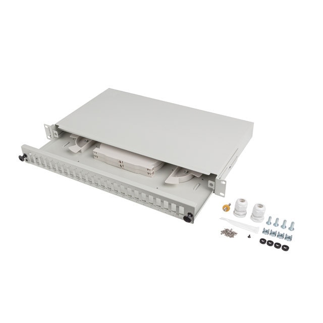 Sertar fibra optica cu accesorii pentru rack, Lanberg, ABS, 24 x SC, 19", 1U, Gri - eMAG.ro