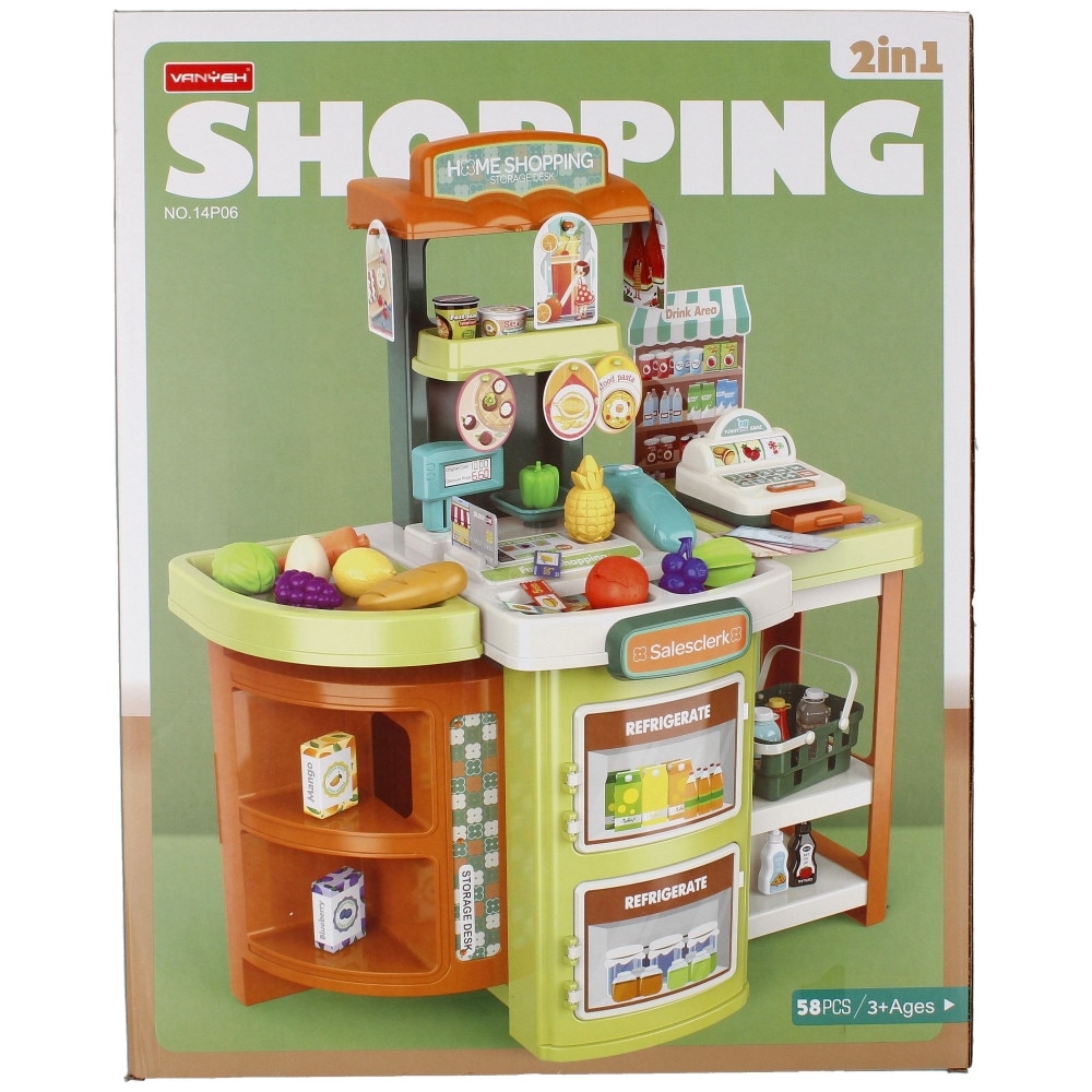 Set joaca supermarket, Vanyeh, Plastic/Carton, 58 piese, 3 ani+ ...