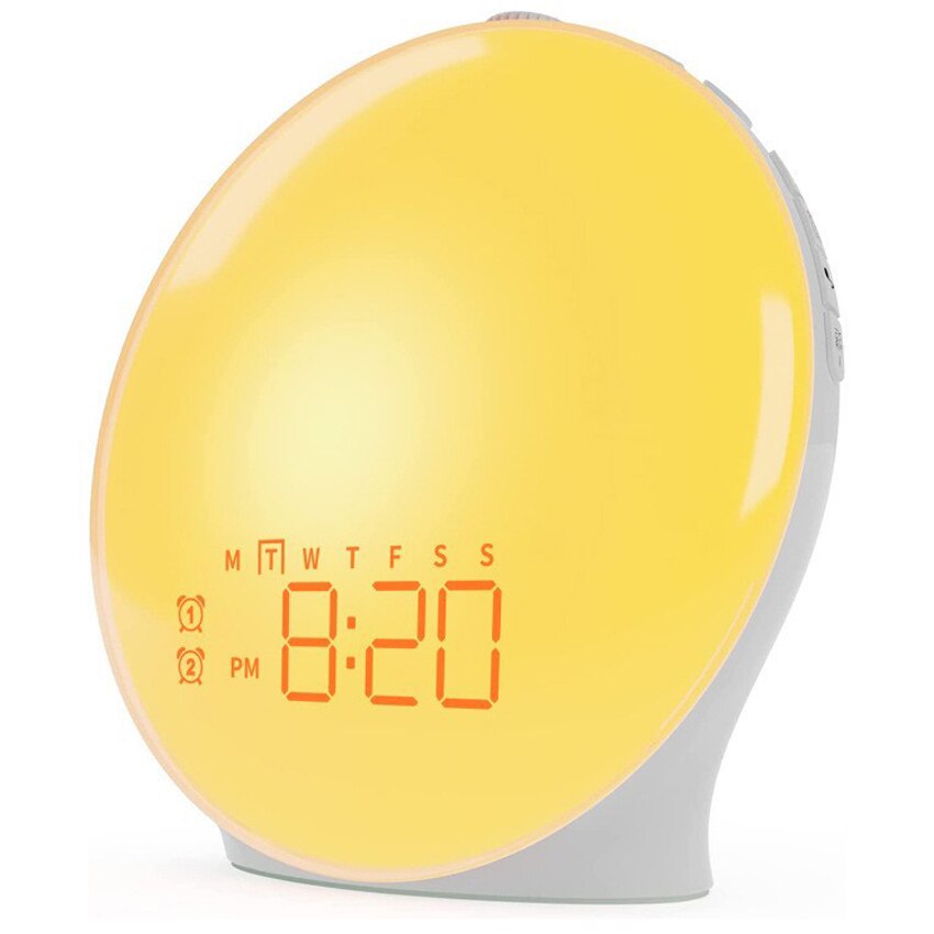 Ceas digital cu LED, Chucai, Cu radio FM, Alb/Galben - eMAG.ro