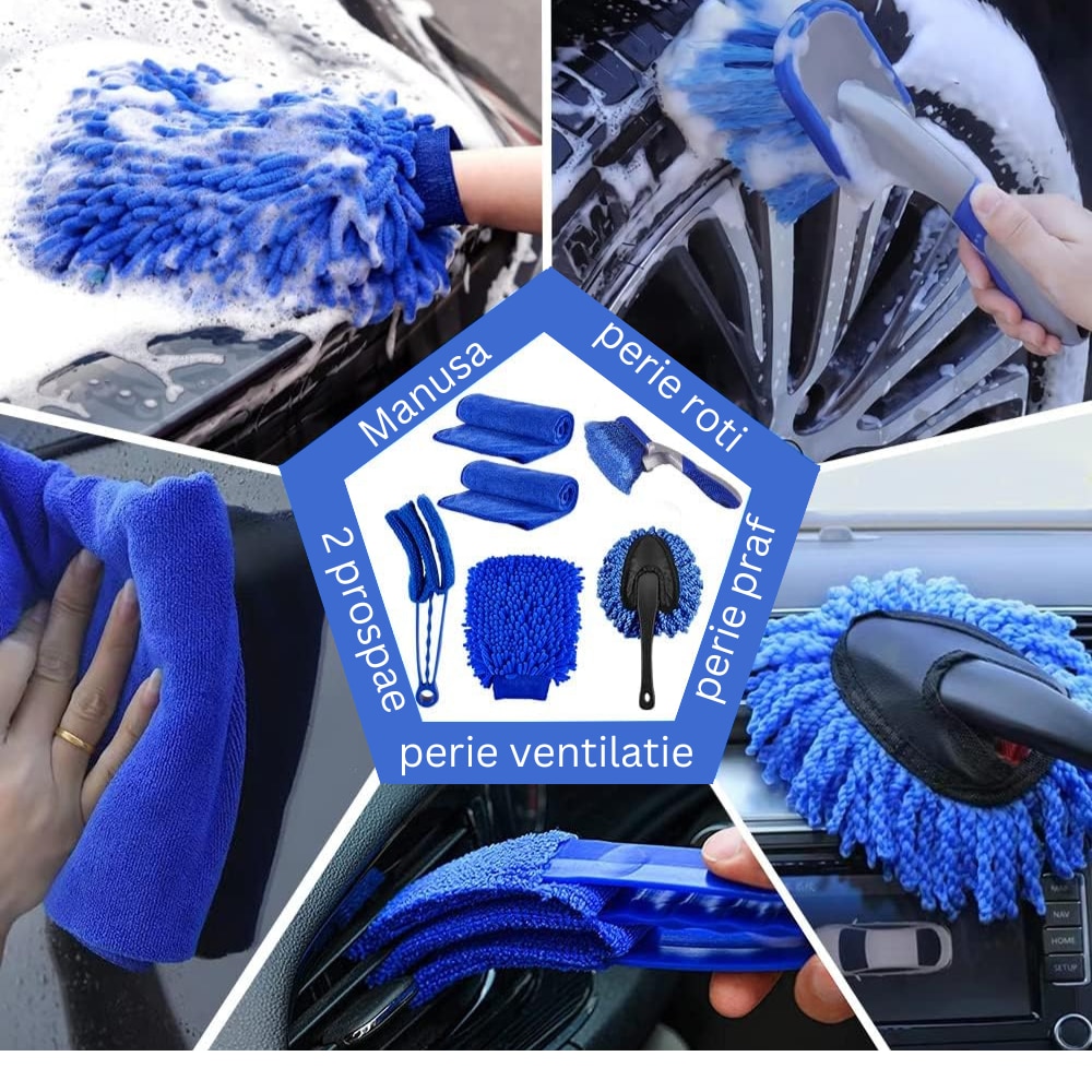 Set curatare auto 27 de piese, detailing auto, interior si exterior ...