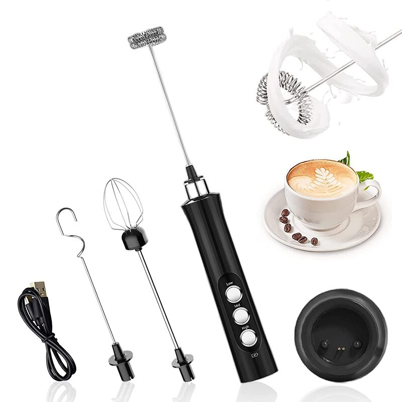 Mixer spuma de lapte, Amtok, Inox/ABS, 12,8 x 4,2 x 25 cm, Negru - eMAG.ro