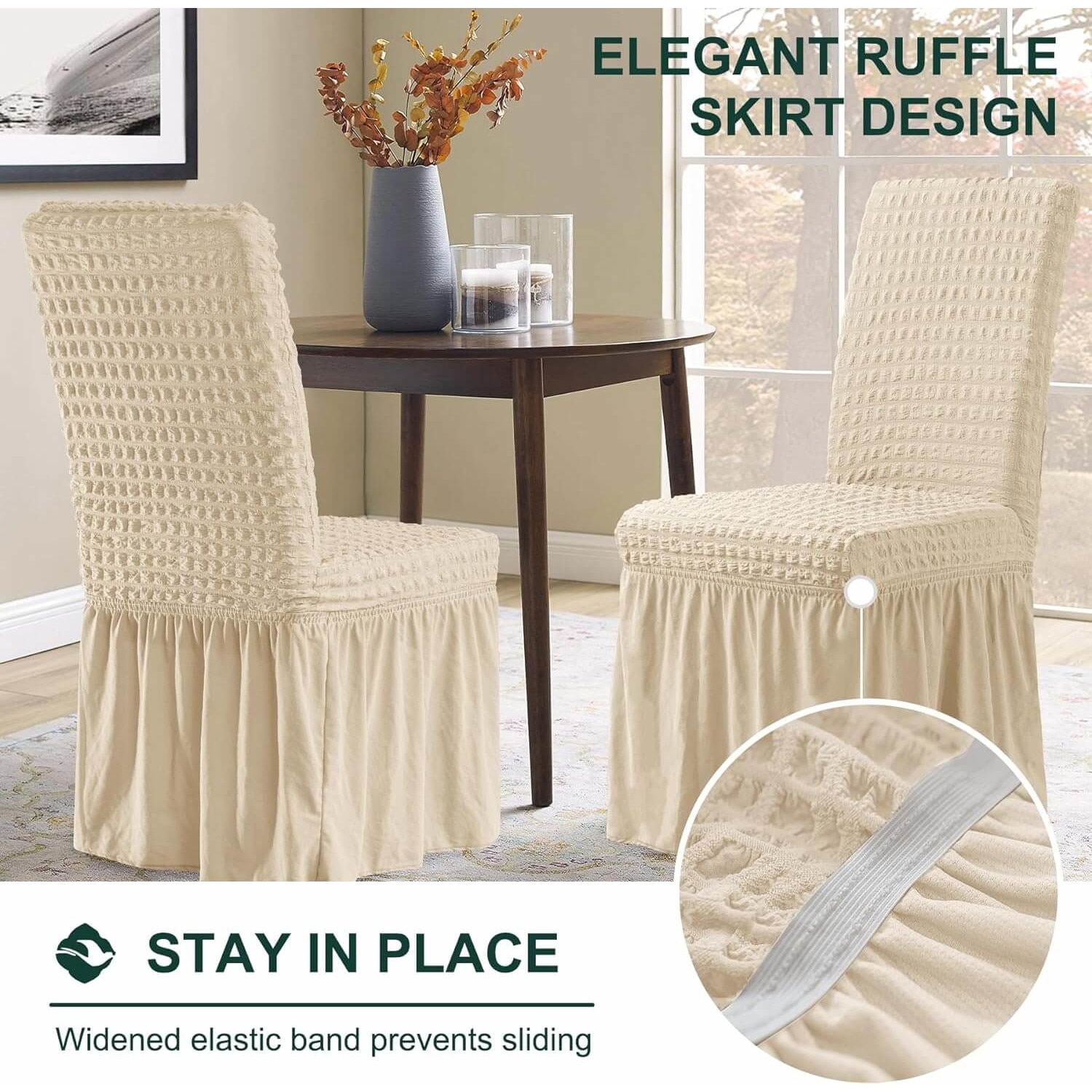 Set 6 Huse Universale Blackstore® Supra-Elastice, pentru Scaune Rotunde ...