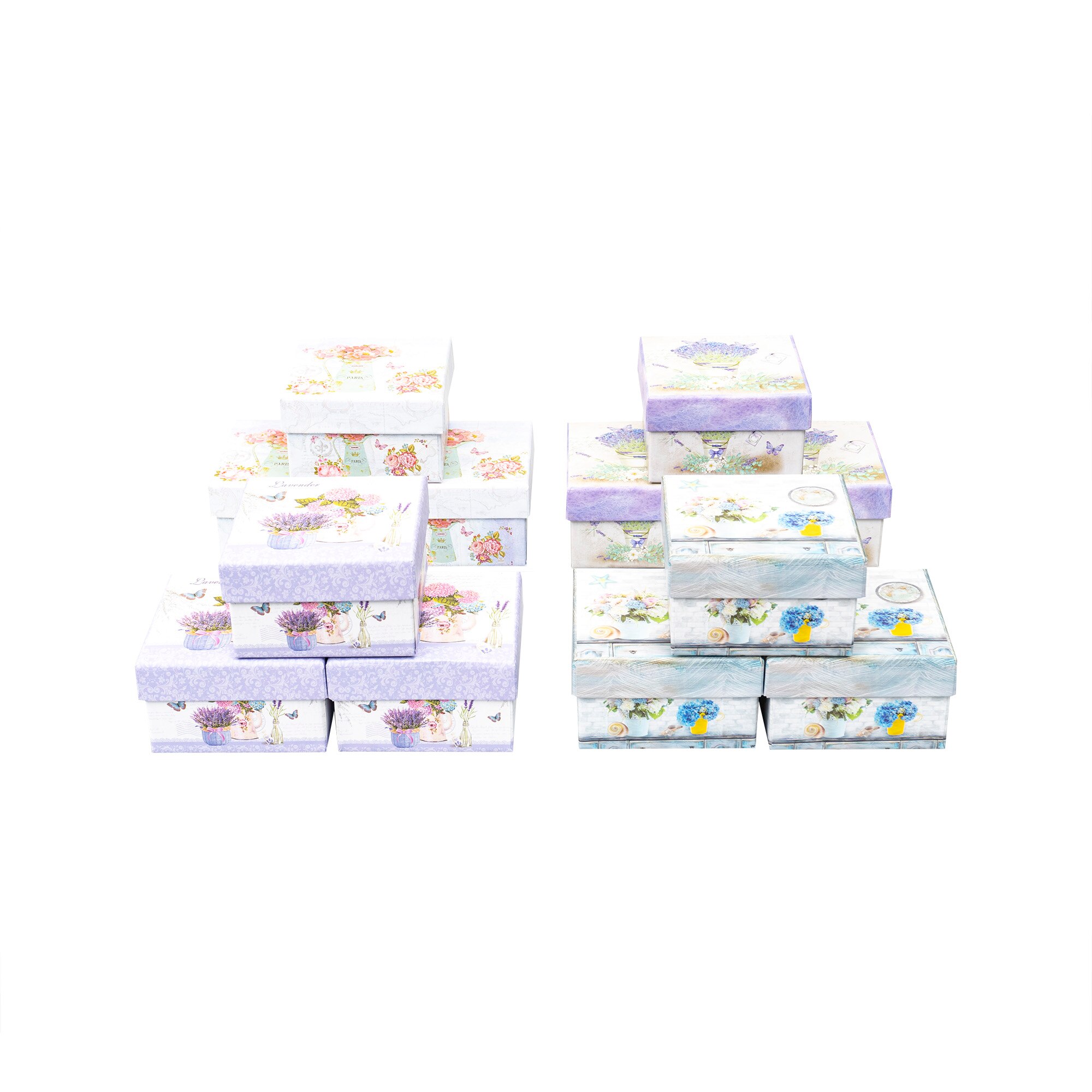 Cutii cadou, model patrat, cu imprimeuri diferite, 12/set, 9x9x5 cm, B ...