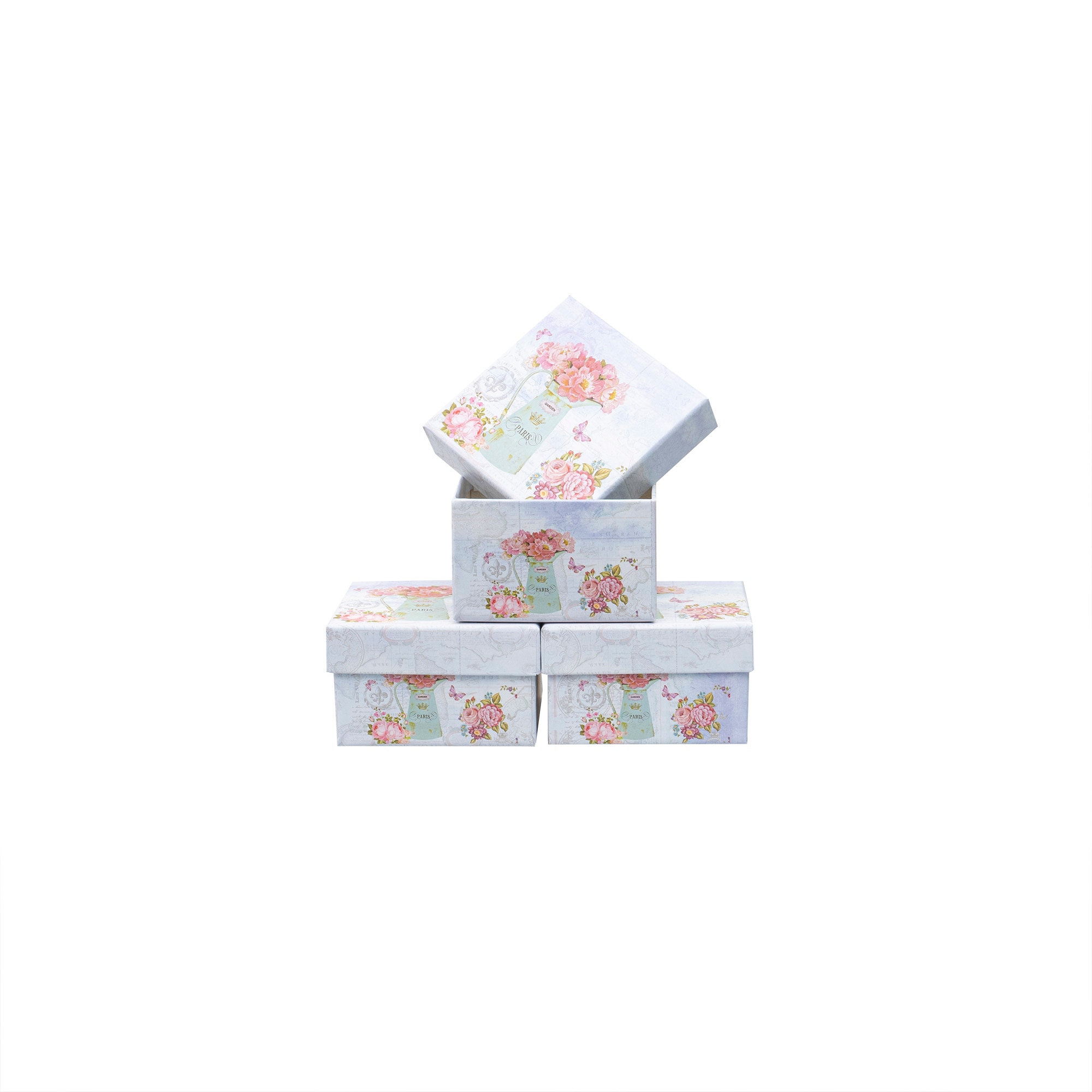 Cutii cadou, model patrat, cu imprimeuri diferite, 12/set, 9x9x5 cm, B ...