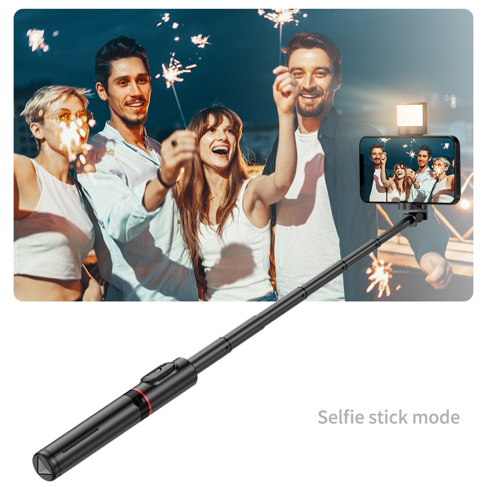 Selfie Stick Fix Wireless, Aluminiu, 77cm, LED Trepied, Z232, Negru ...