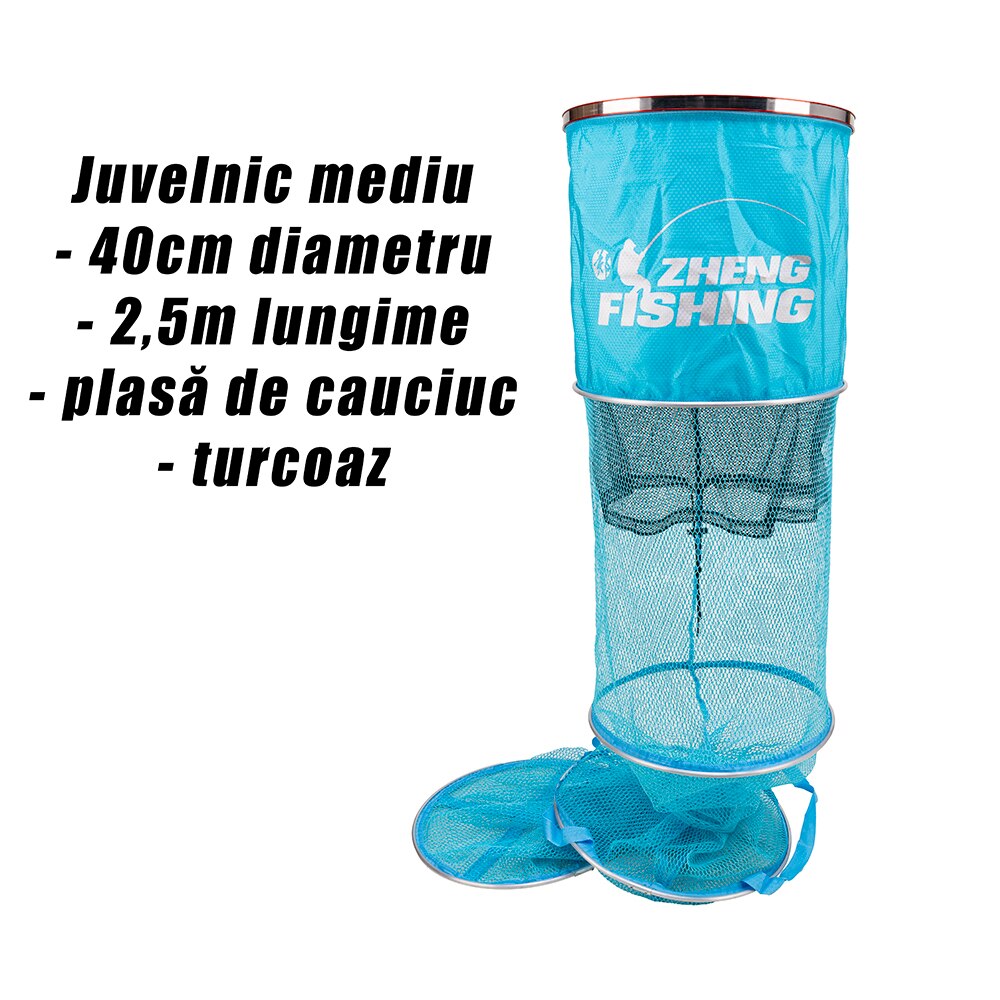 Juvelnic Pescuit Mediu, Zhengfishing, plasa cauciucata, Diametru 40 cm ...