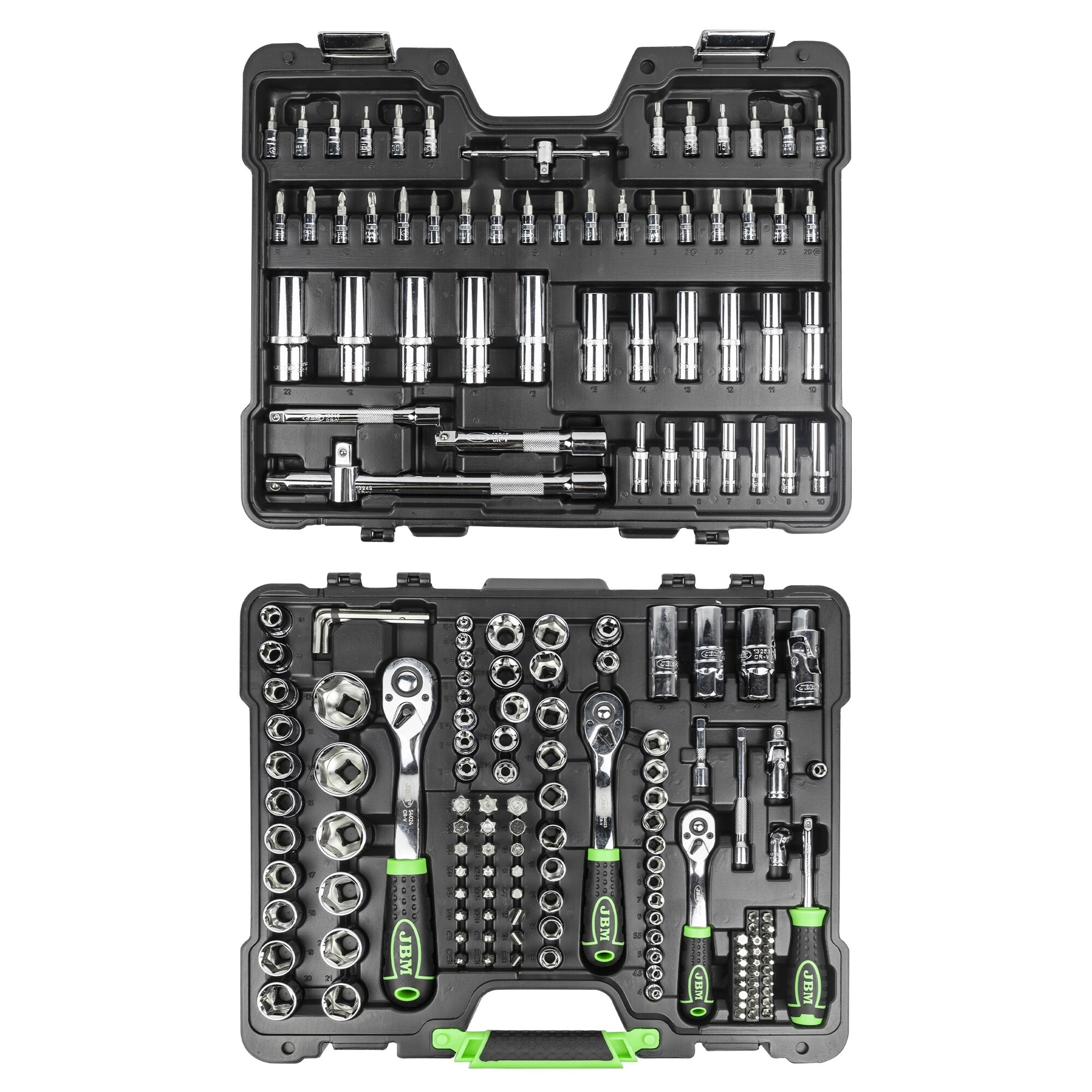 Trusa de chei tubulare cromate, patrat de 1/4", 3/8" si 1/2", 179 piese ...