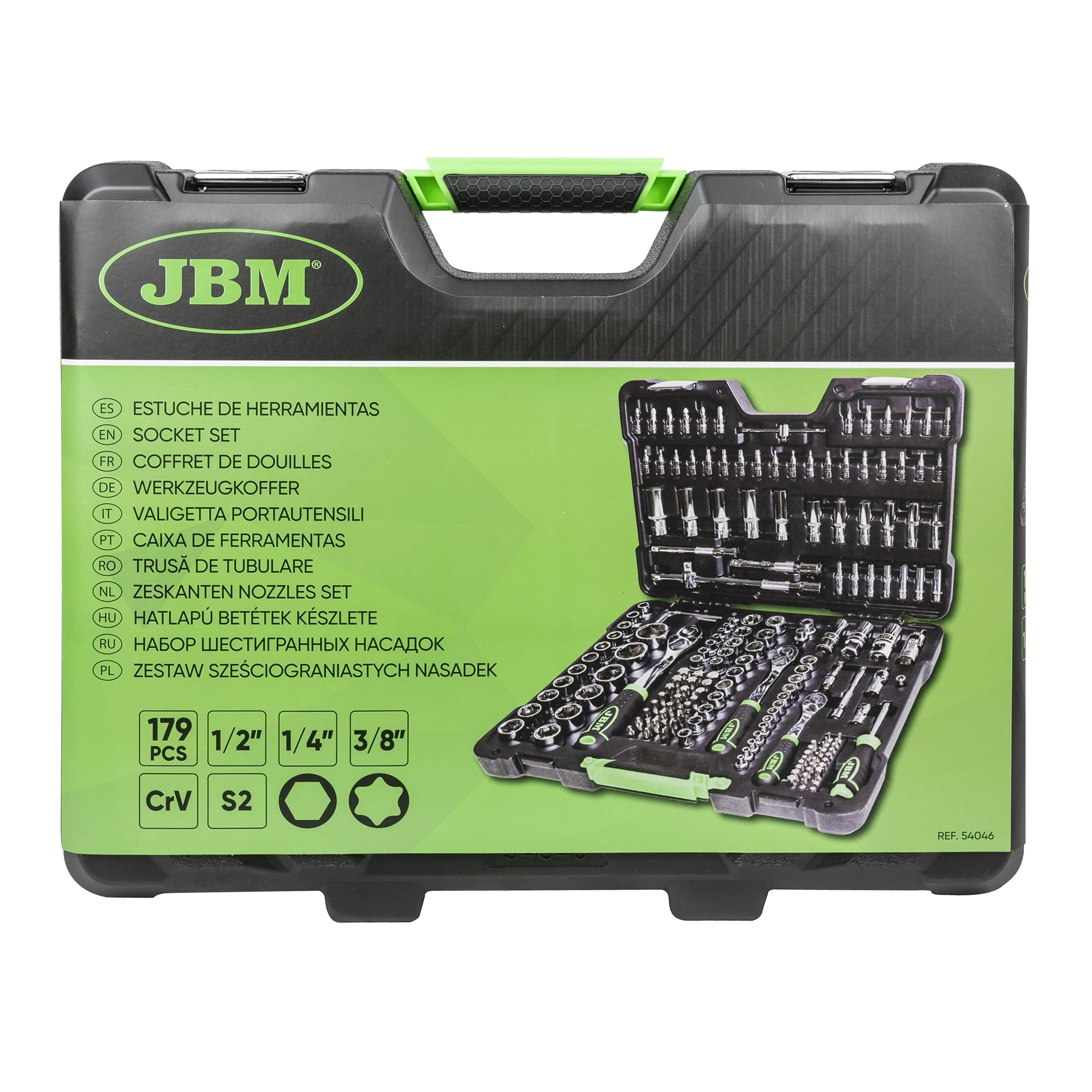 Trusa de chei tubulare cromate, patrat de 1/4", 3/8" si 1/2", 179 piese ...