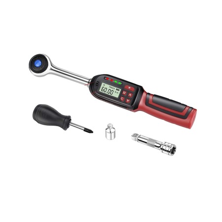 Cheie dinamometrica digitala 3/8 inch cu adaptor la 1/4 inch, cuplu 3 ...