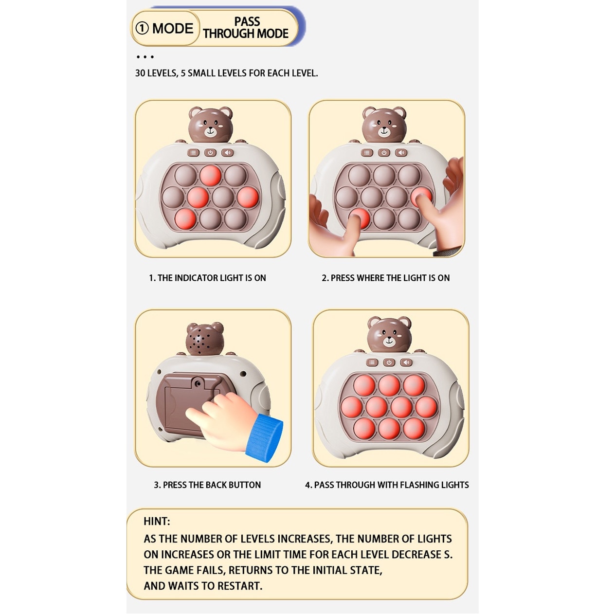 Joc Pop It electronic, interactiv, consola pentru copii si adulti ...