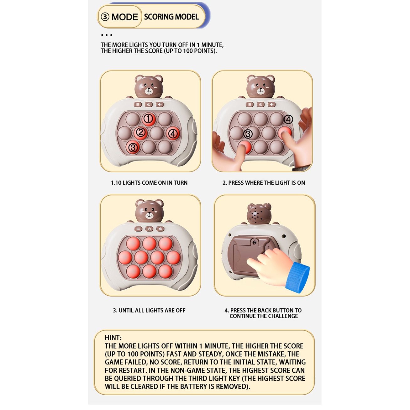 Joc Pop It electronic, interactiv, consola pentru copii si adulti ...