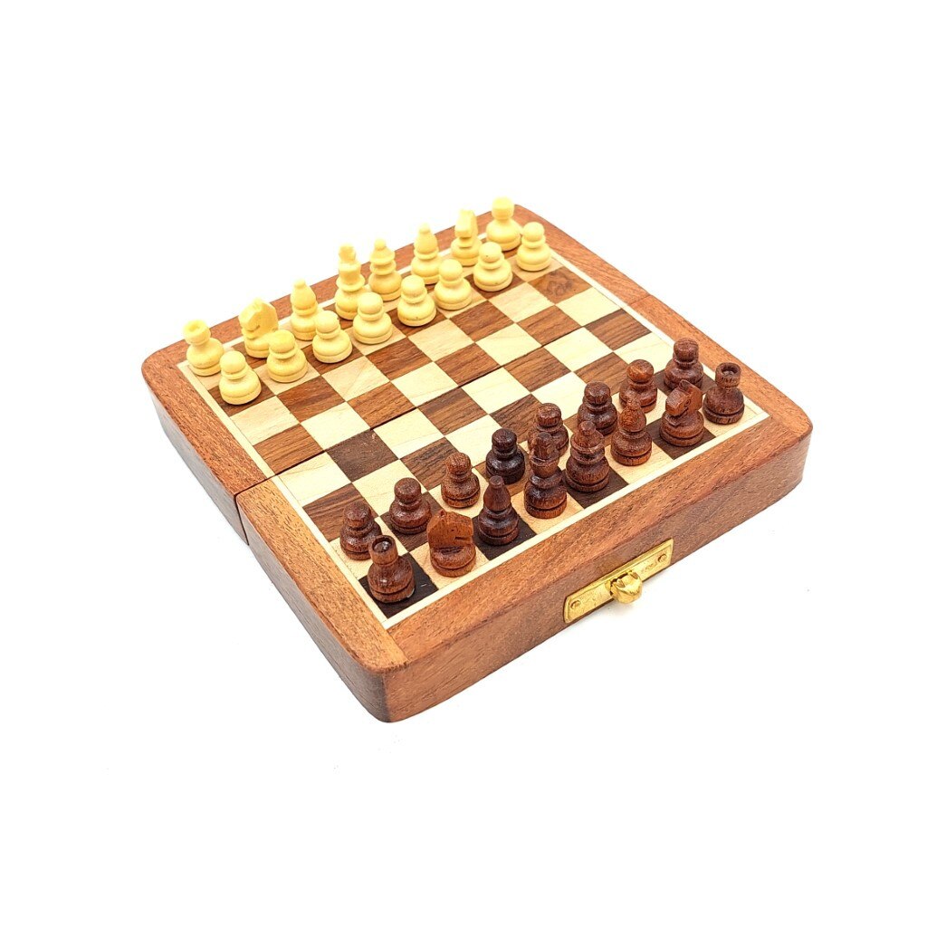 Set joc de sah, Giftdeco, Lemn, Alb/Maro - eMAG.ro