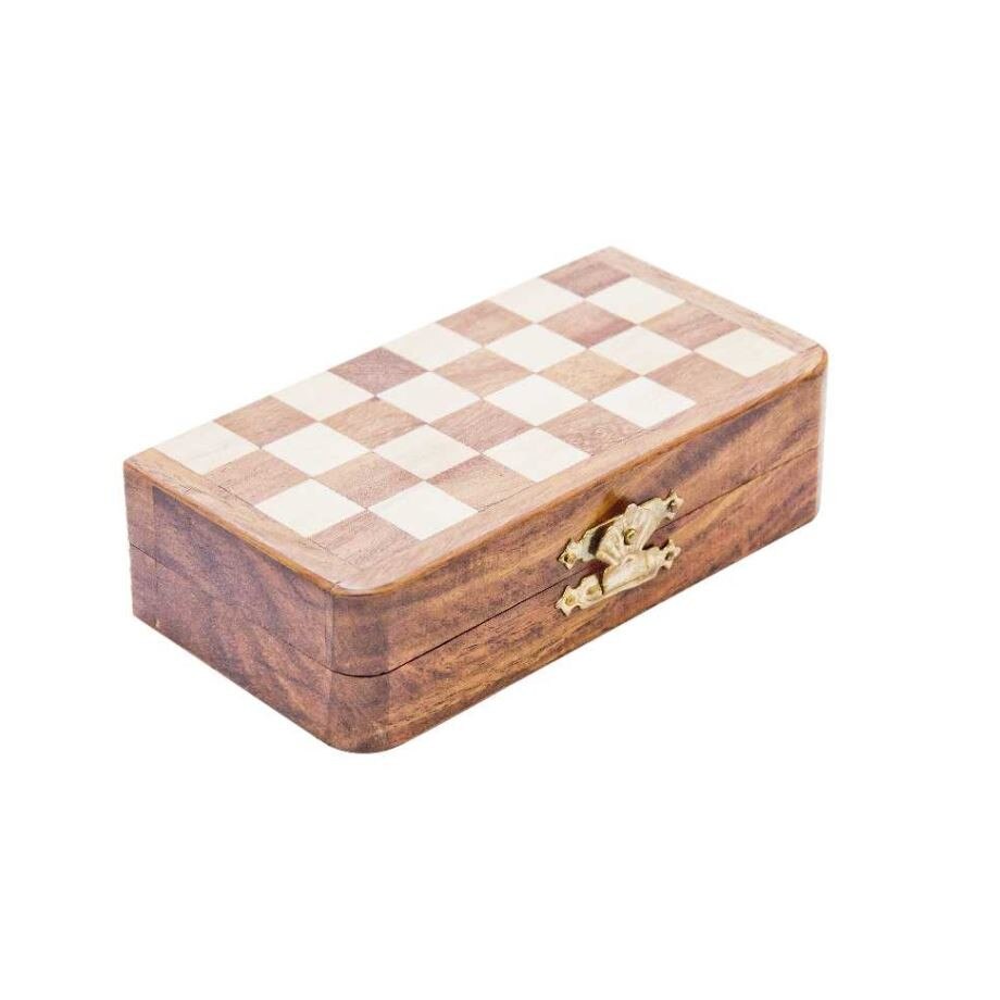 Set joc de sah, Giftdeco, Lemn, Alb/Maro - eMAG.ro