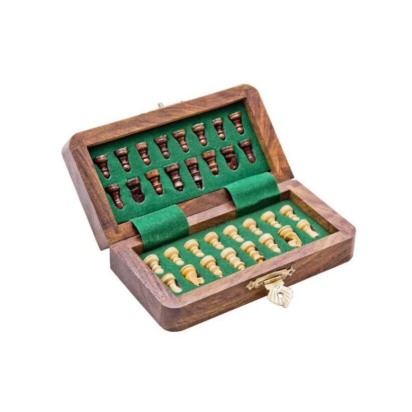 Set joc de sah, Giftdeco, Lemn, Alb/Maro - eMAG.ro