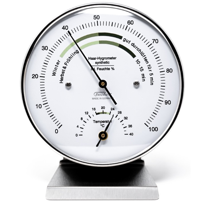 Higrometru cu termometru si cantar, Giftdeco, Metal, Argintiu - eMAG.ro