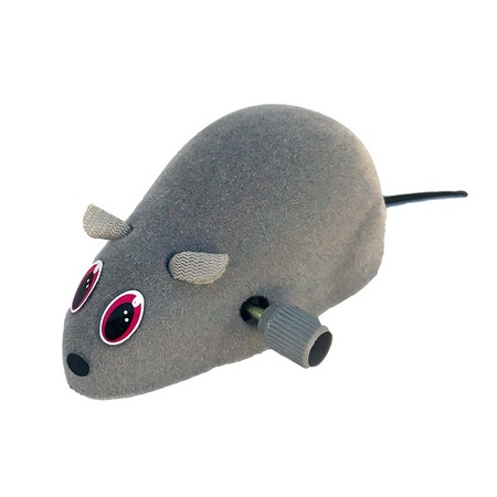 Soarece din plastic cu cheita, 2 piese, 7x4cm, gri - eMAG.ro