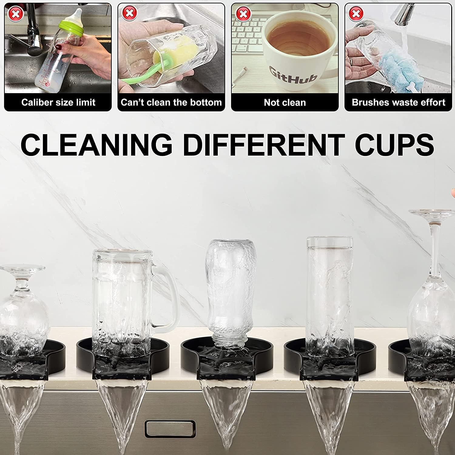 Spalator pahare premium, plastic si inox, curatarea si clatirea rapida ...