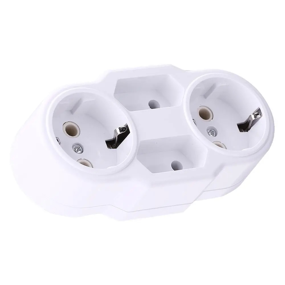 Adaptor priza TS06, 2 prize Schuko si 2 prize Euro, 16A, alb - eMAG.ro