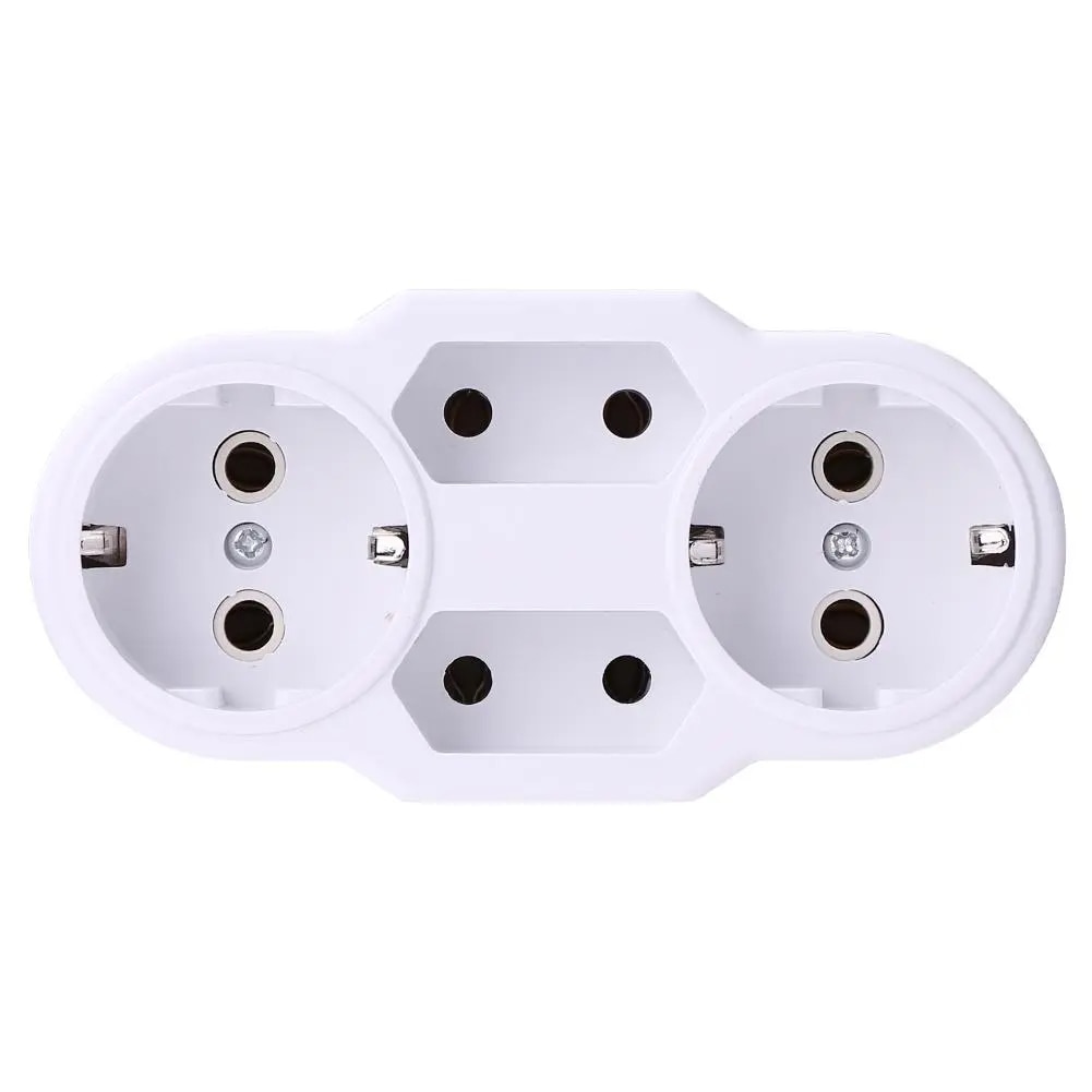 Adaptor priza TS06, 2 prize Schuko si 2 prize Euro, 16A, alb - eMAG.ro